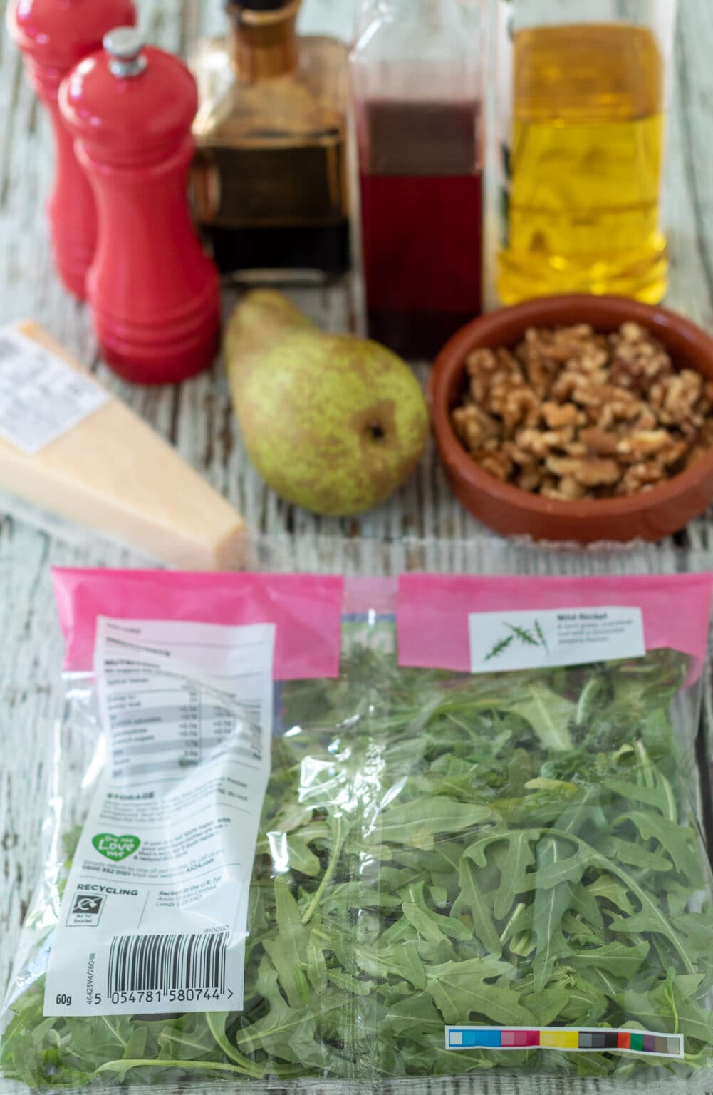 Rocket Pear Salad with Walnuts and Balsamic Dressing - Neils Healthy Meals