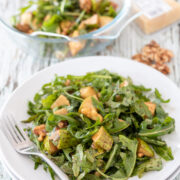 Rocket Pear Salad with Walnuts and Balsamic Dressing - Neils Healthy Meals
