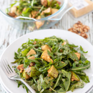 Rocket Pear Salad with Walnuts and Balsamic Dressing - Neils Healthy Meals